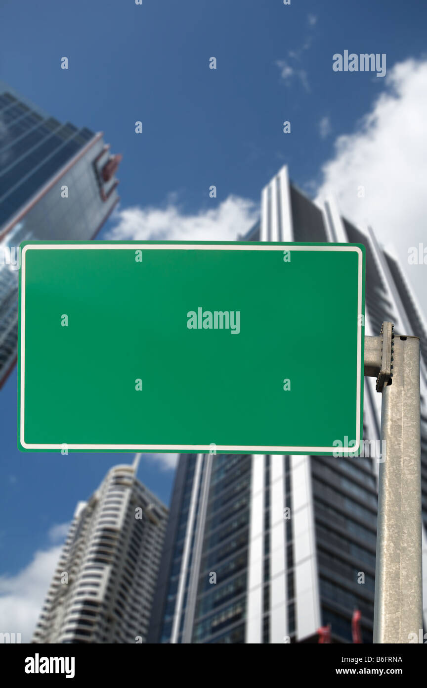 blank green traffic sign Stock Photo - Alamy