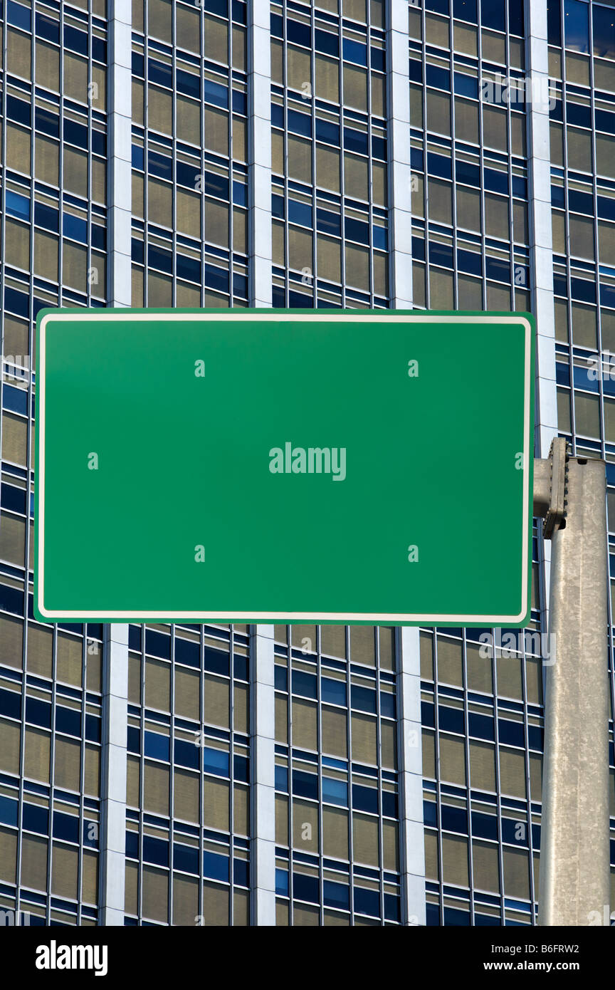blank green traffic sign Stock Photo - Alamy