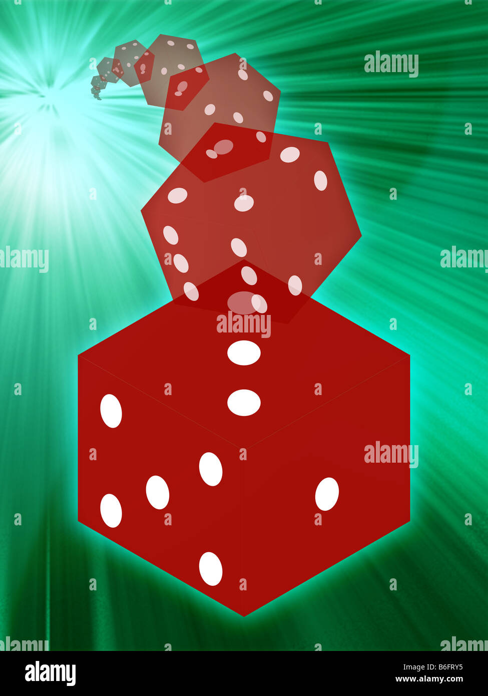 Illustration of translucent rolling red dice showing gambling Stock ...