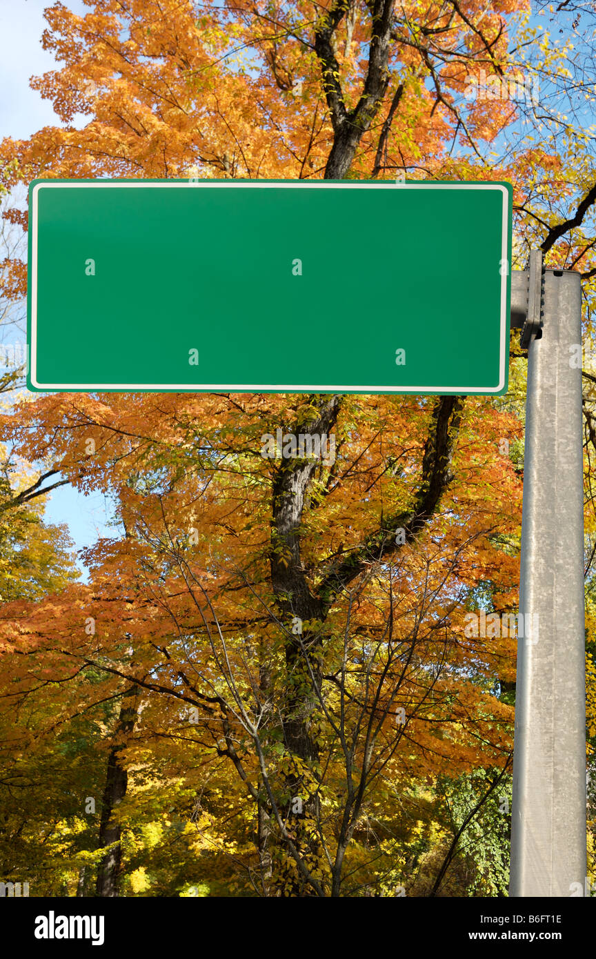 blank green traffic sign Stock Photo - Alamy