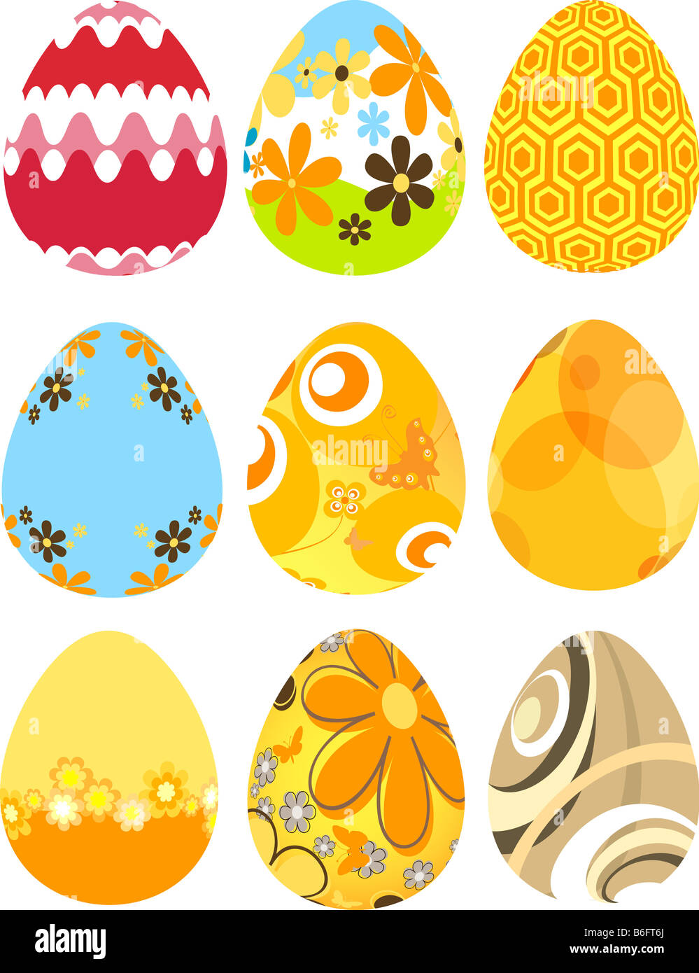 Retro patterned Easter eggs Stock Photo - Alamy