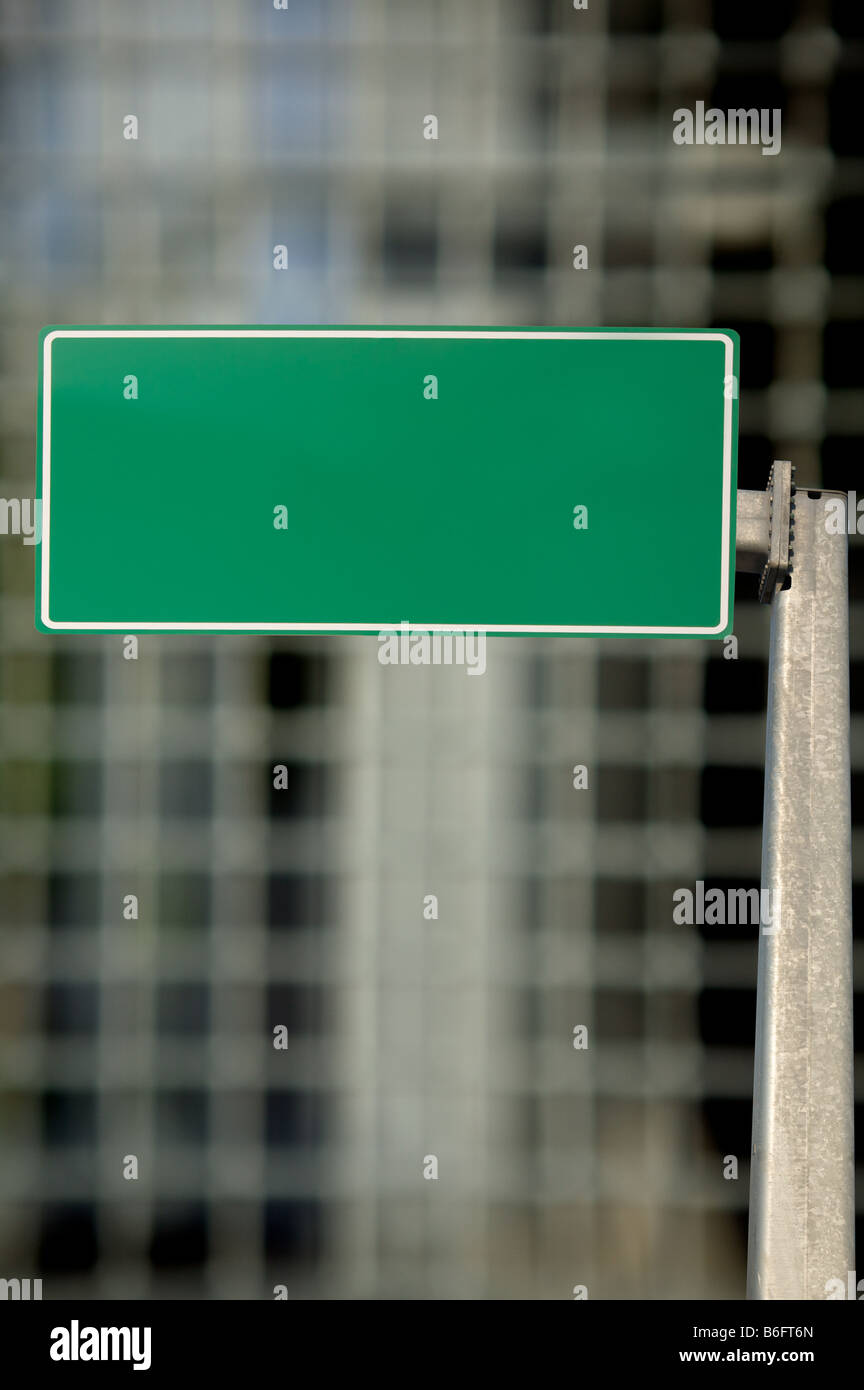 blank green traffic sign Stock Photo - Alamy