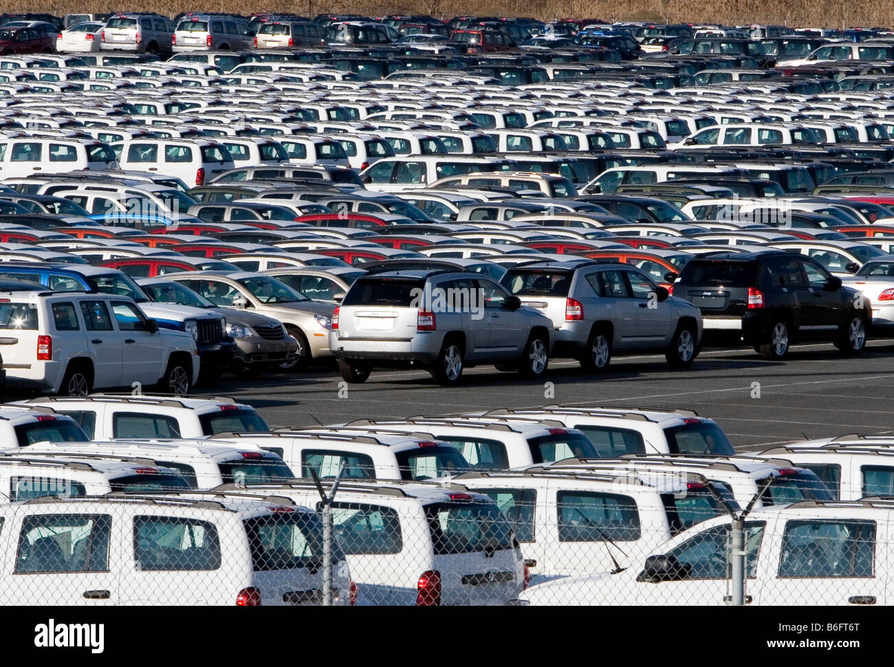 Chrysler vehicles sit at the Port of Baltimore awaiting shipment Stock ...