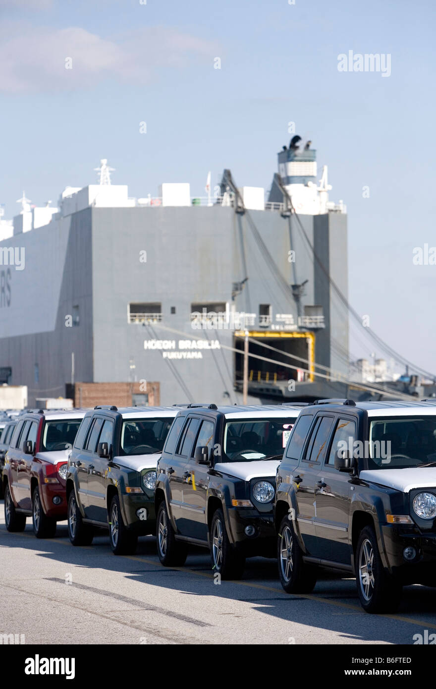 Chrysler vehicles sit at the Port of Baltimore awaiting shipment Stock ...