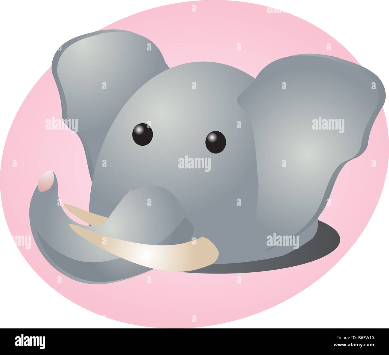 Cartoon head of an elephant cute animal illustration Stock Photo - Alamy