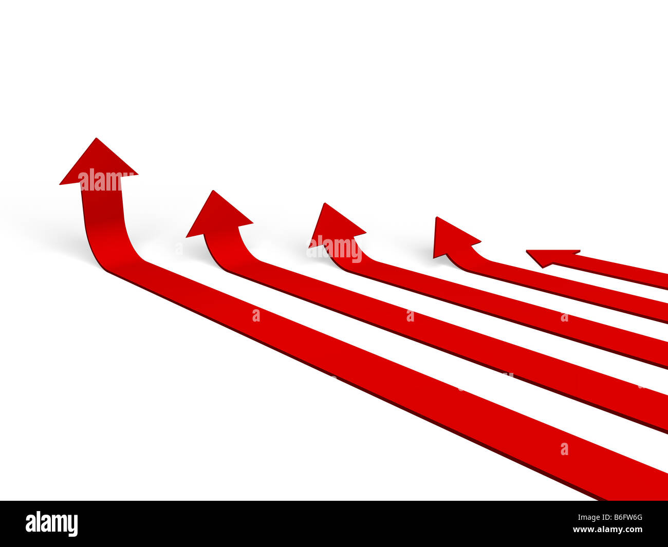 Row Red target with arrow on white Stock Photo - Alamy
