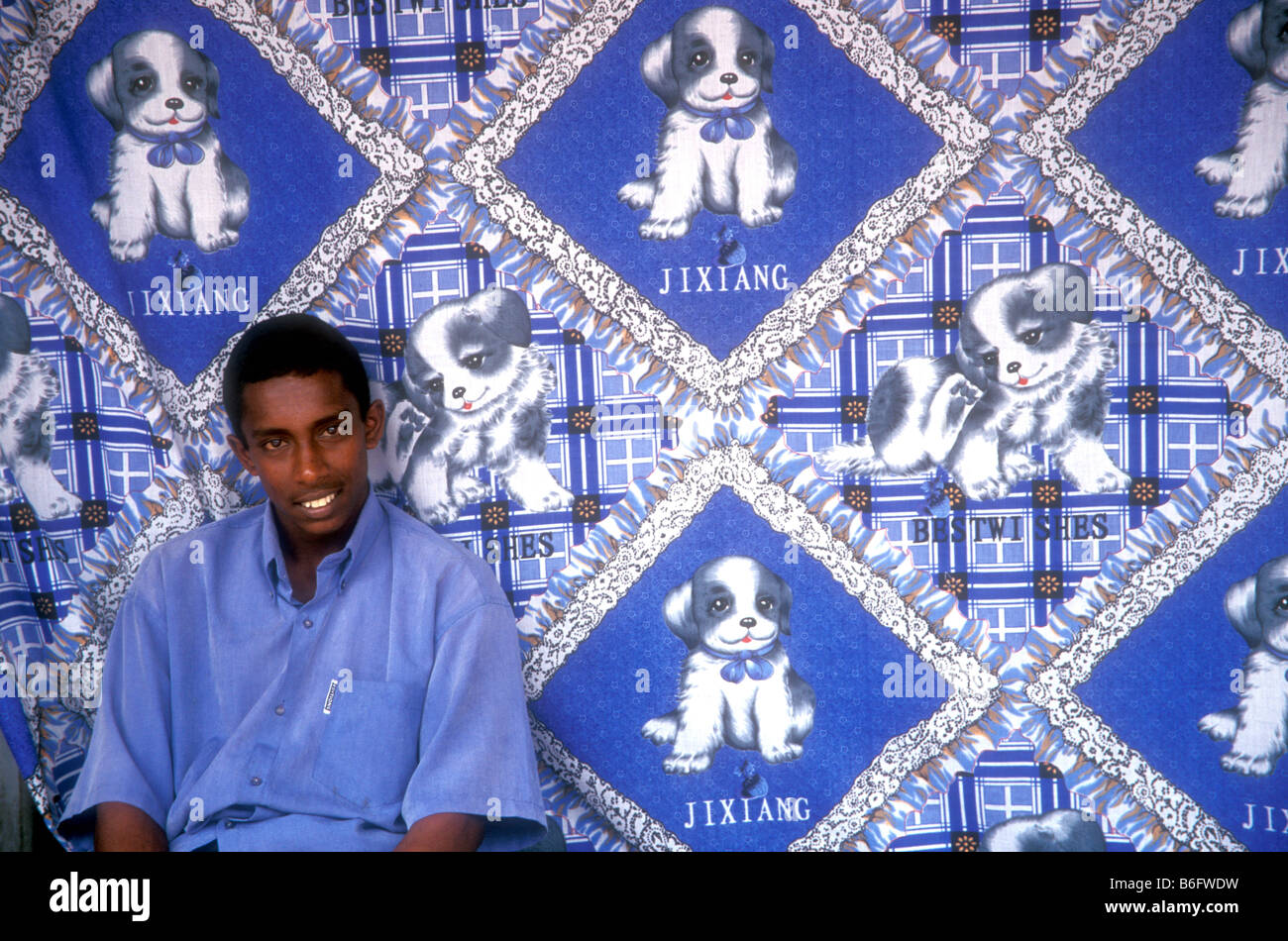 Man selling material in Negombo Sri Lanka Stock Photo - Alamy