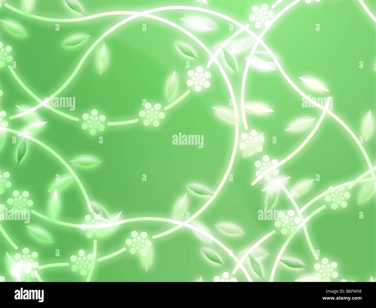 Floral nature themed design illustration with leaves and blossoms Stock ...