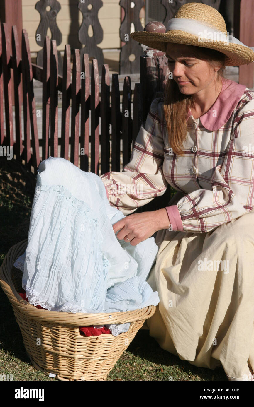 Woman on porch wild west hi-res stock photography and images - Alamy