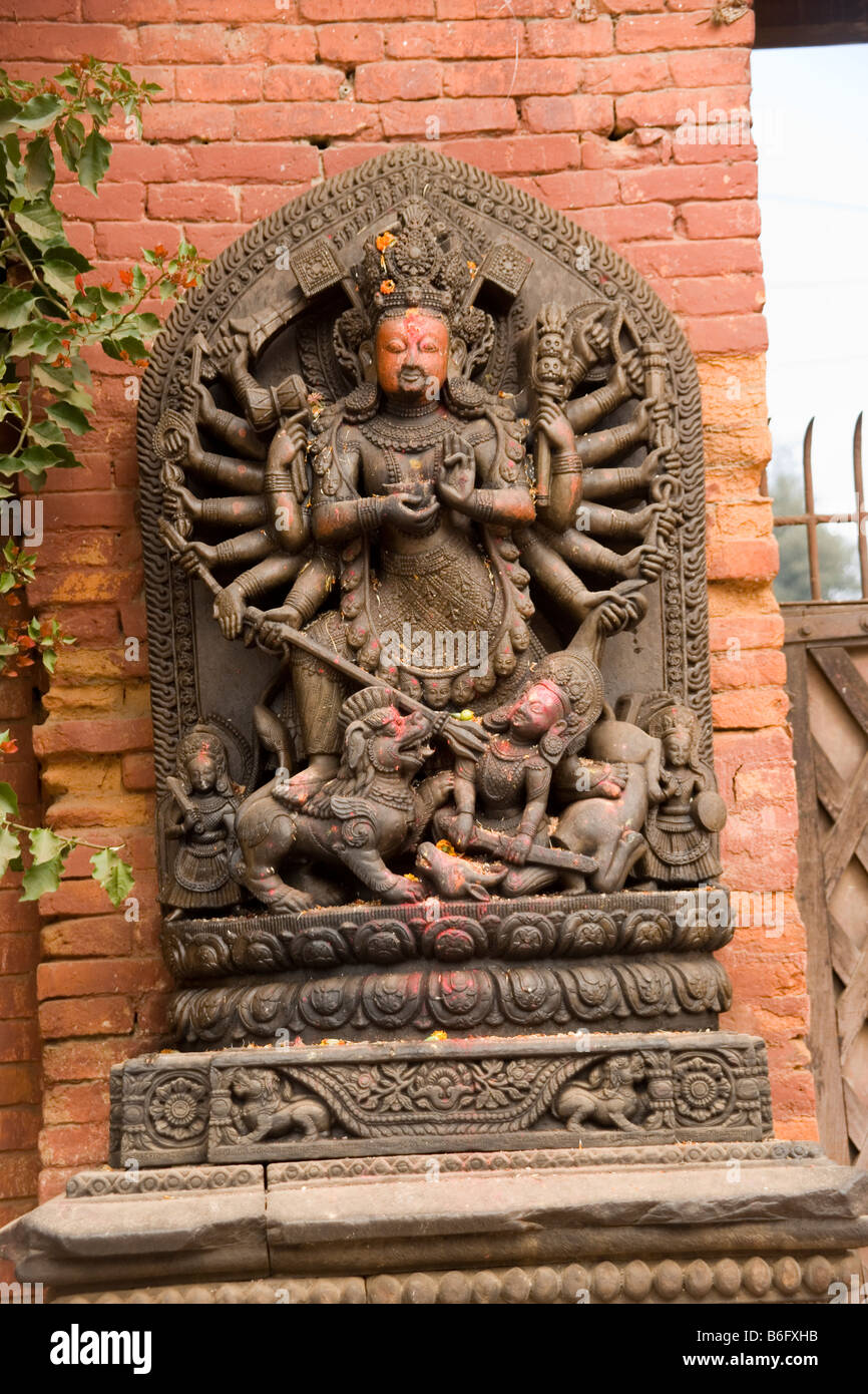 The statue of Bhairab in the Durbar Square of Bhaktapur in Nepal Stock ...