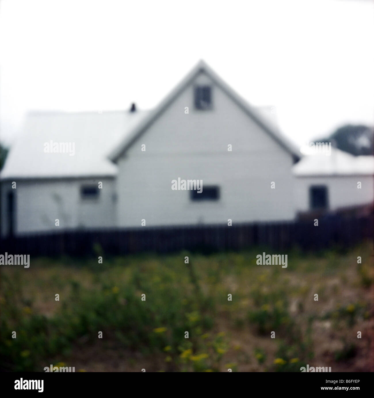 white house vacant lot nondescript generic american americana bungalow ...