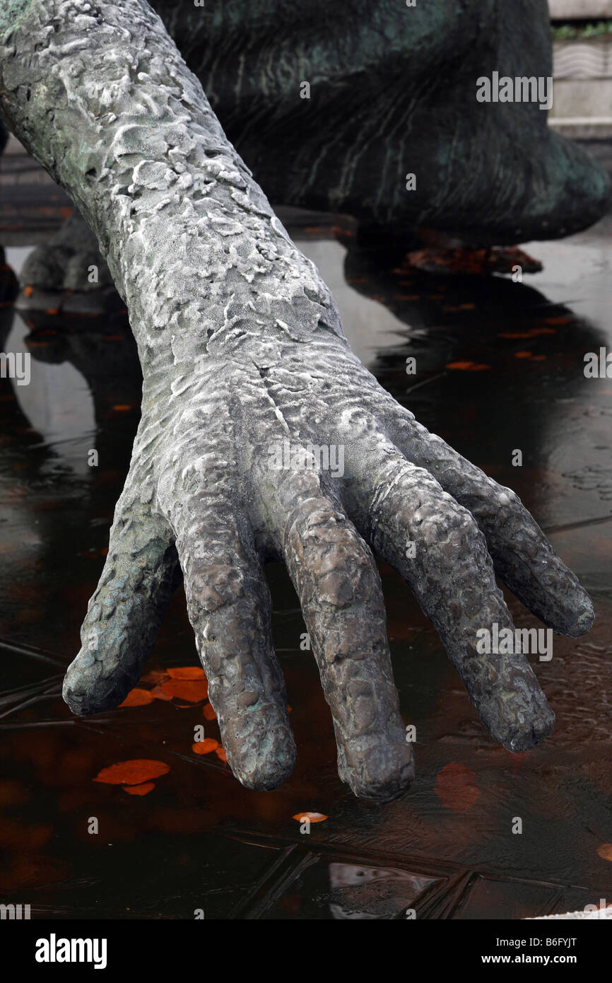A hand on the statue in the Garden of Remembance in Dublin, dedicated ...