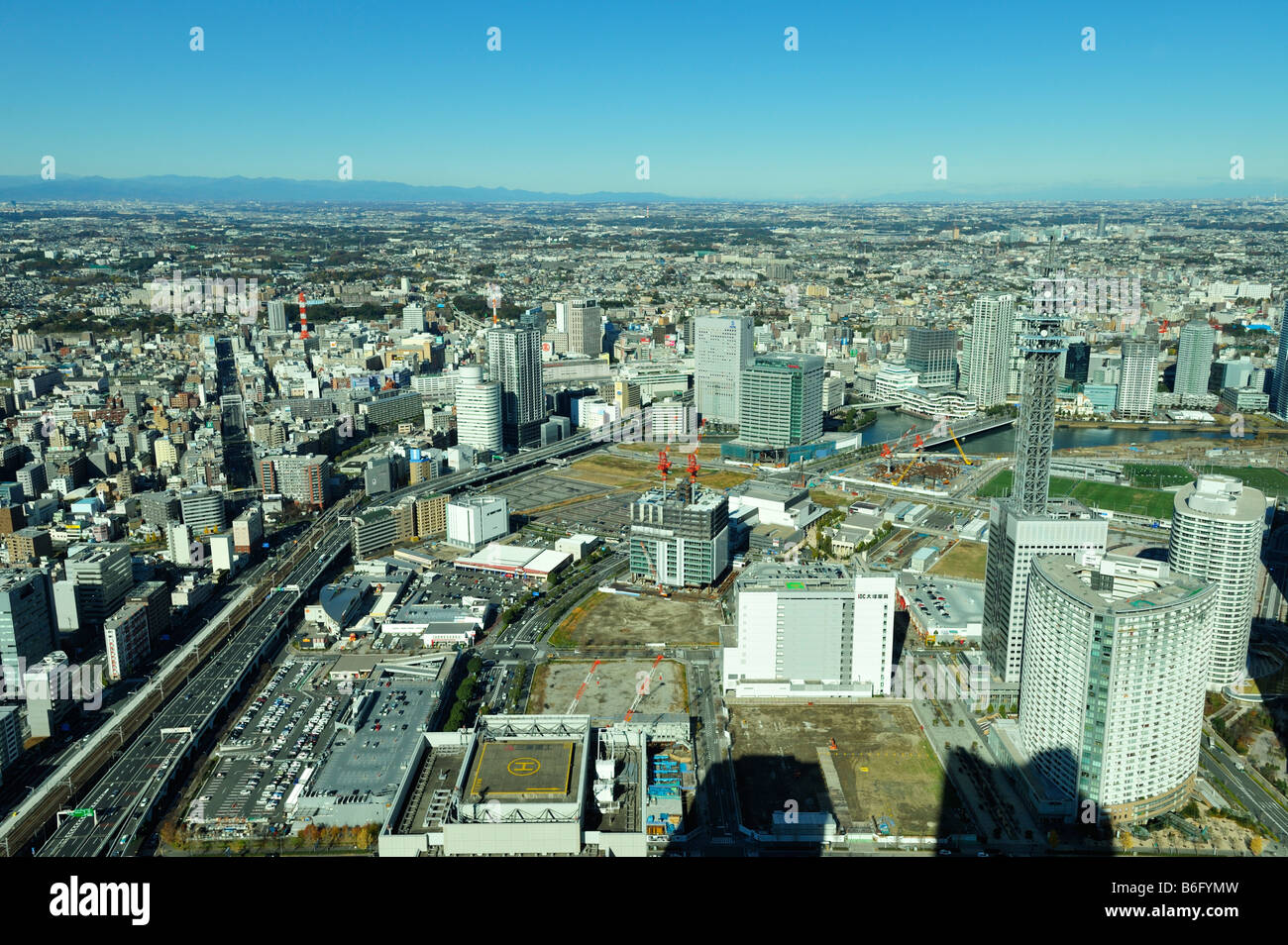 Yokohama Minato Mirai Aerial View Stock Photo - Alamy