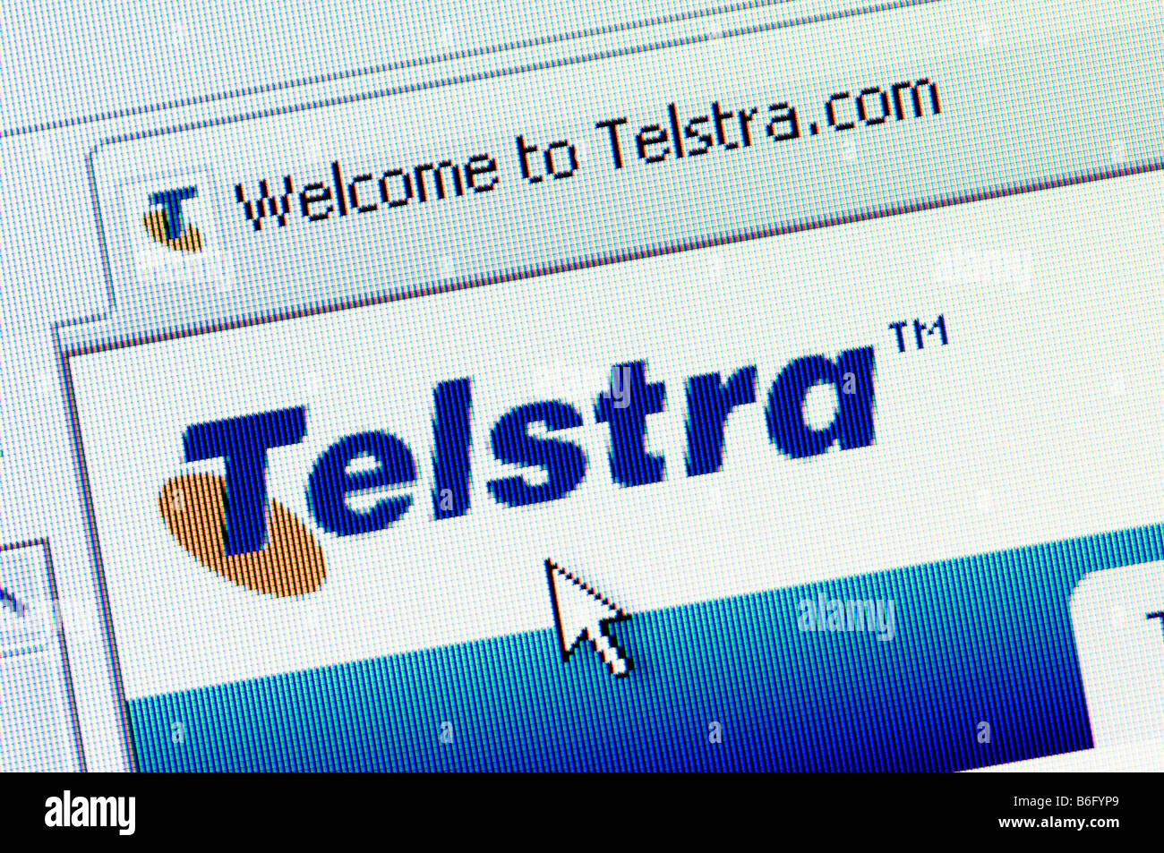 Macro screenshot of Telstra website the biggest ISP in Australia ...