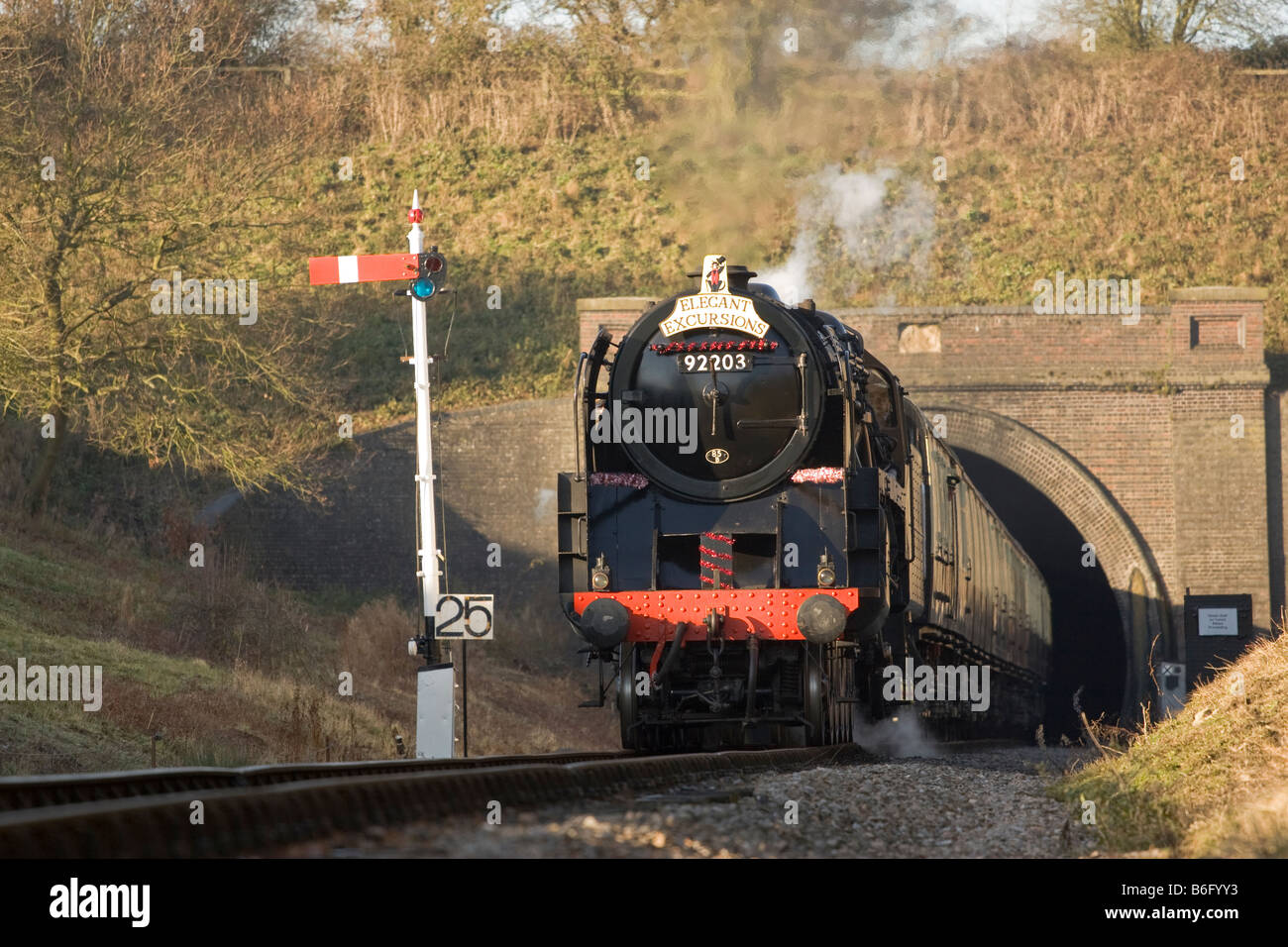 Steam Locomotive exits Tunnel Stock Photo - Alamy