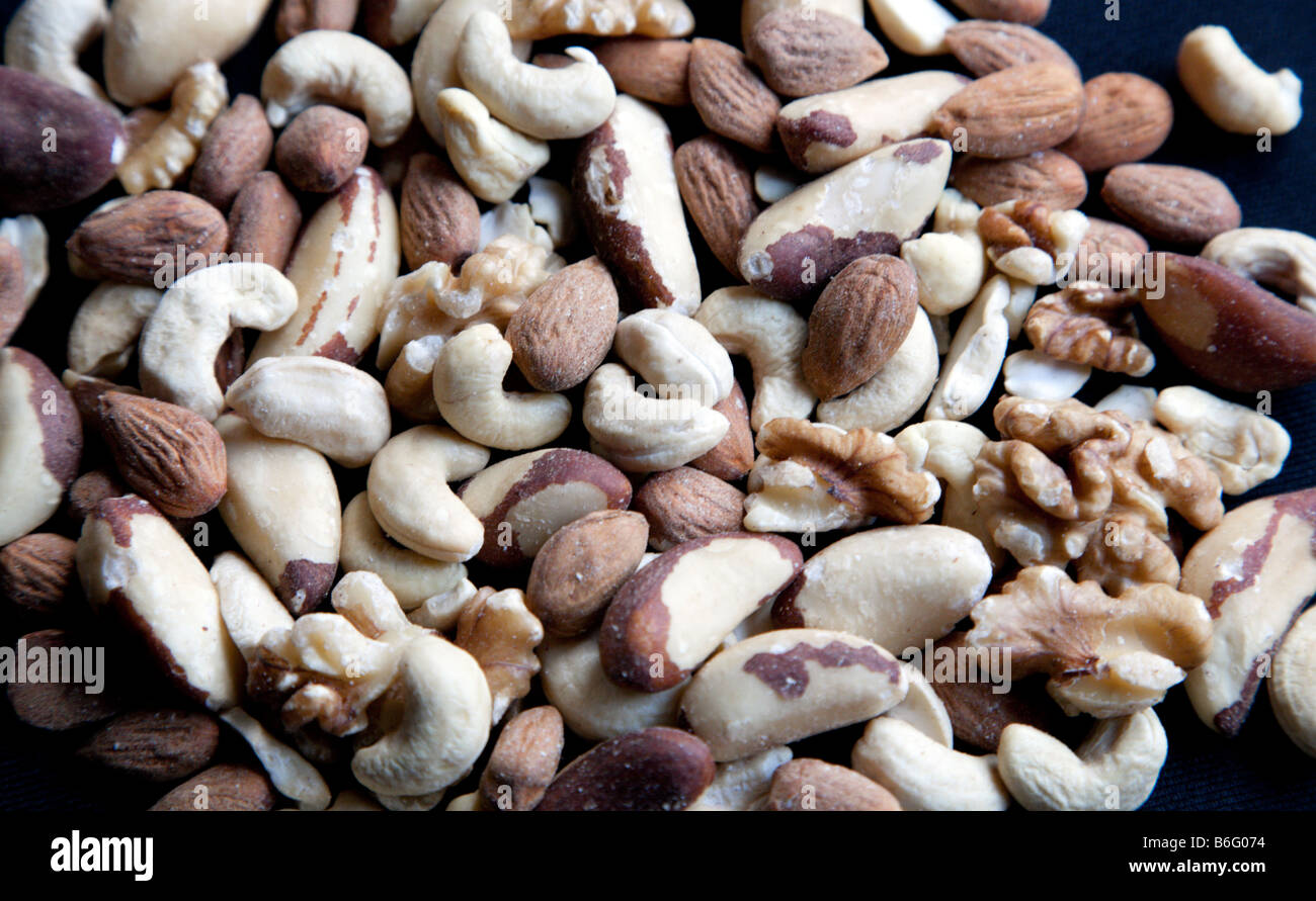 A selection of mixed nuts Stock Photo - Alamy