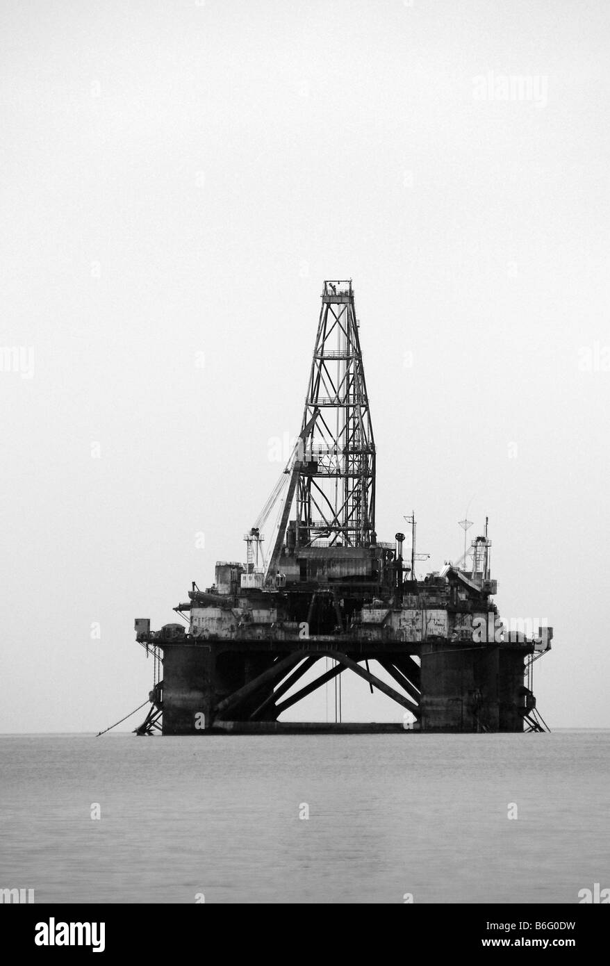 Offshore Oil Rig in the Caspian Sea Baku Azerbaijan Stock Photo - Alamy