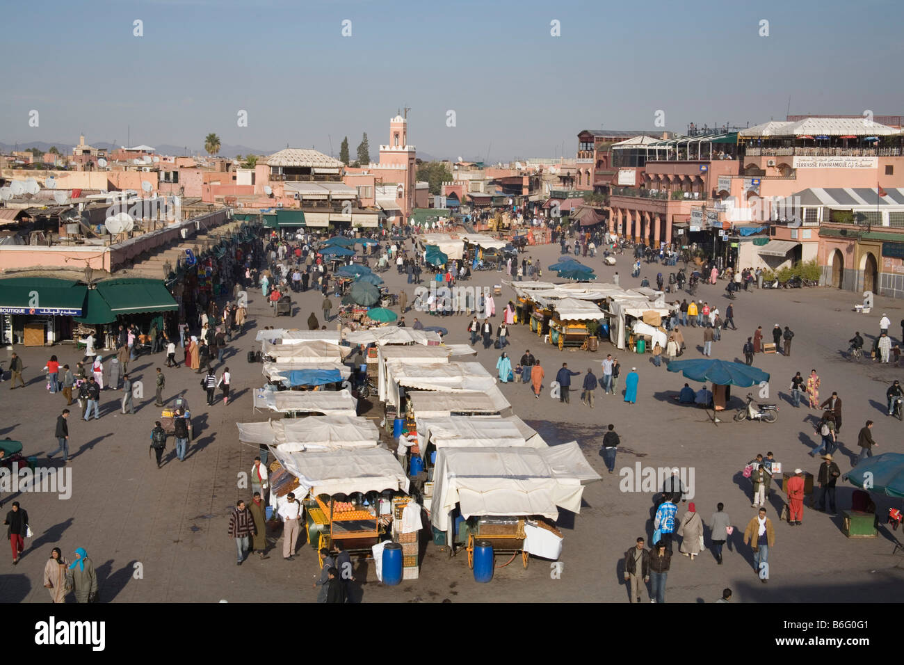 Marrakech Morocco North Africa December Looking down on the hustle and ...
