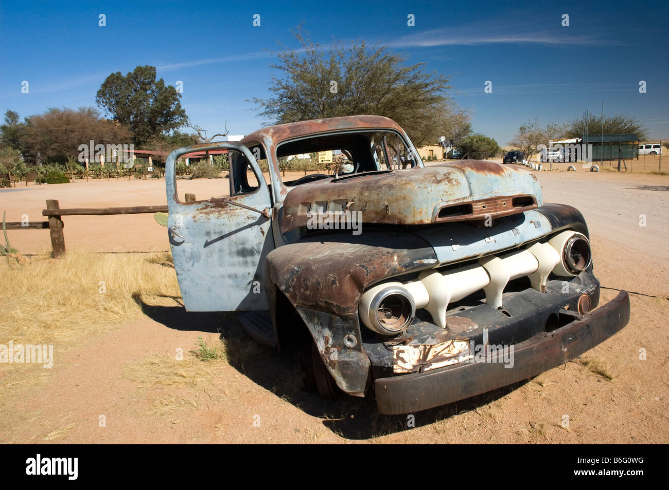 Wreck of a classic car in the desert town of Solitaire Namibia Africa ...