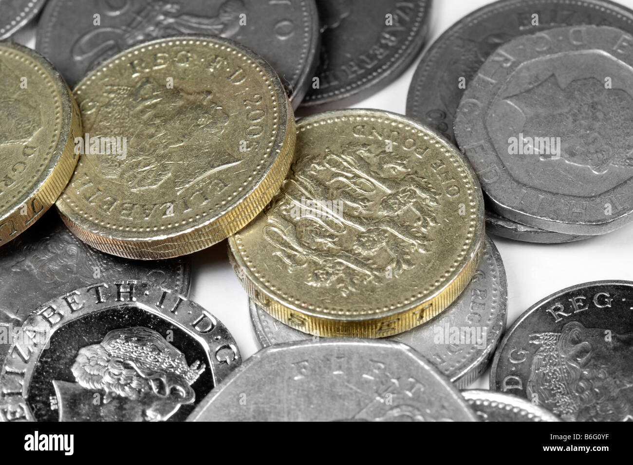 Coins on white background Stock Photo - Alamy