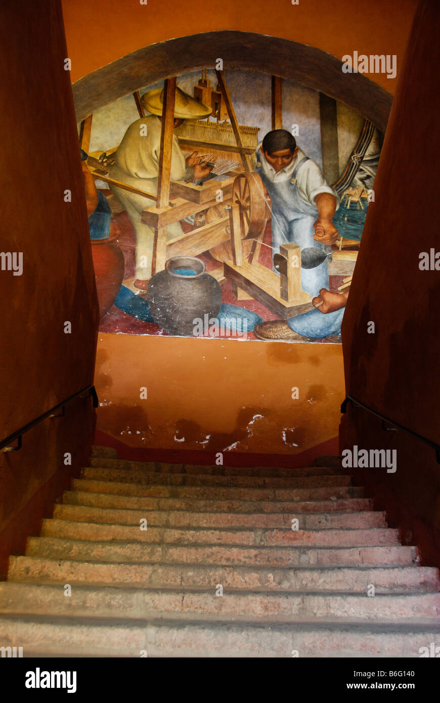 Mural at top of a stairway San Miguel de Allende Mexico Stock Photo - Alamy
