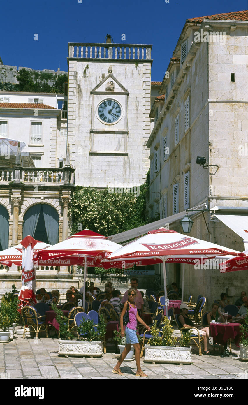 Street Cafe in Hvar Town Hvar Island Dalmatia Croatia Stock Photo - Alamy