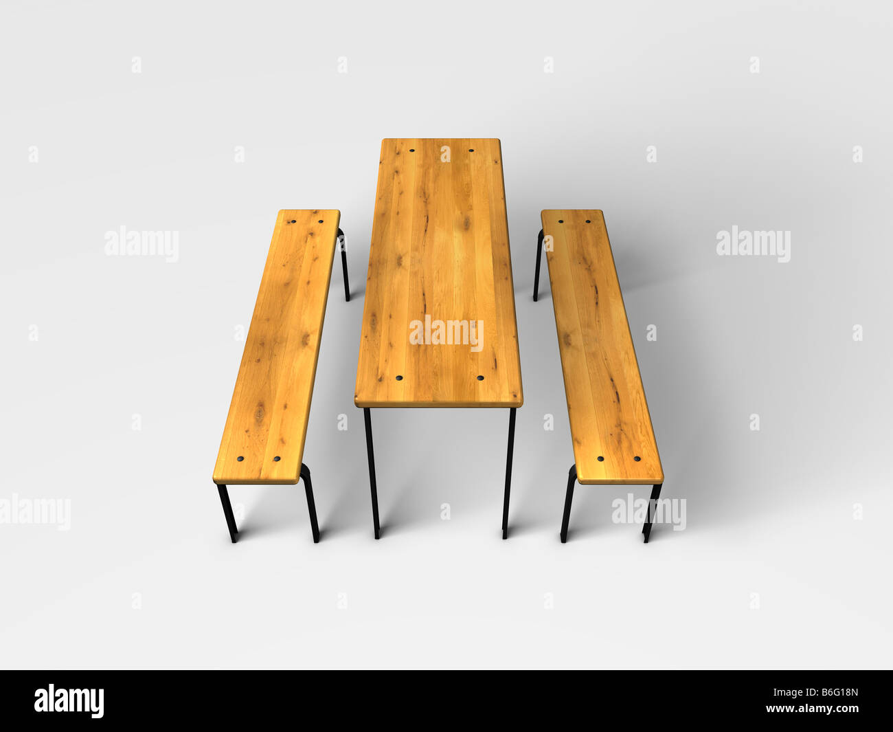 Wood bench on white background Stock Photo - Alamy