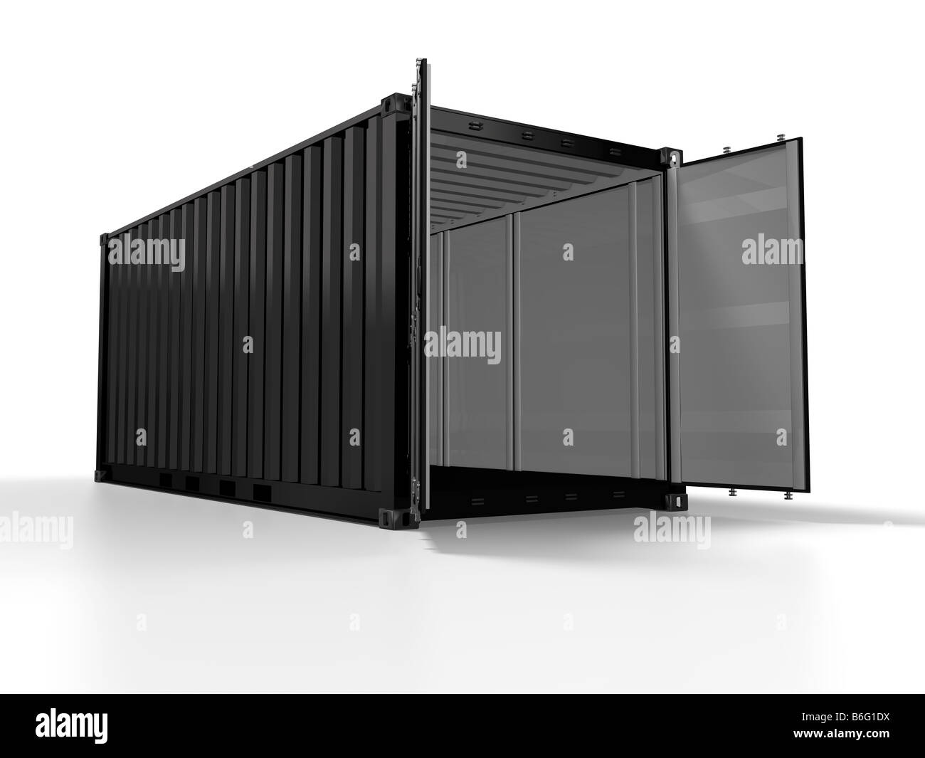 3D render of a freight container on white background Stock Photo - Alamy