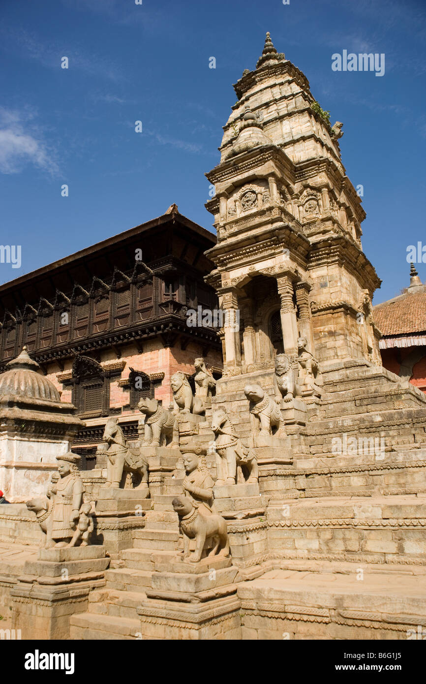 Siddhi Lakshmi Shikara Hindu temple in the Durbar square of Bhaktapur ...
