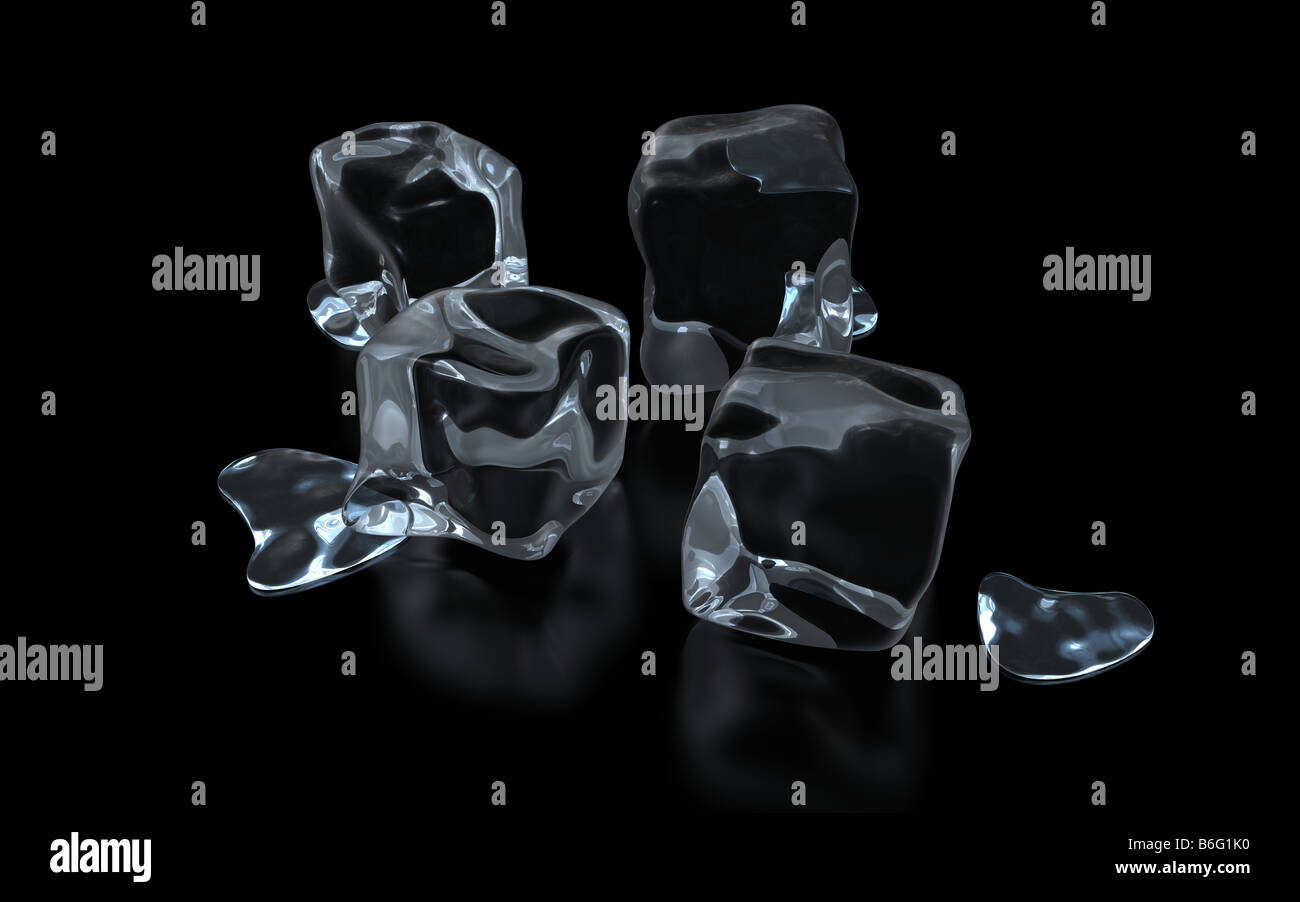 an ice cube on a glass surface Stock Photo - Alamy