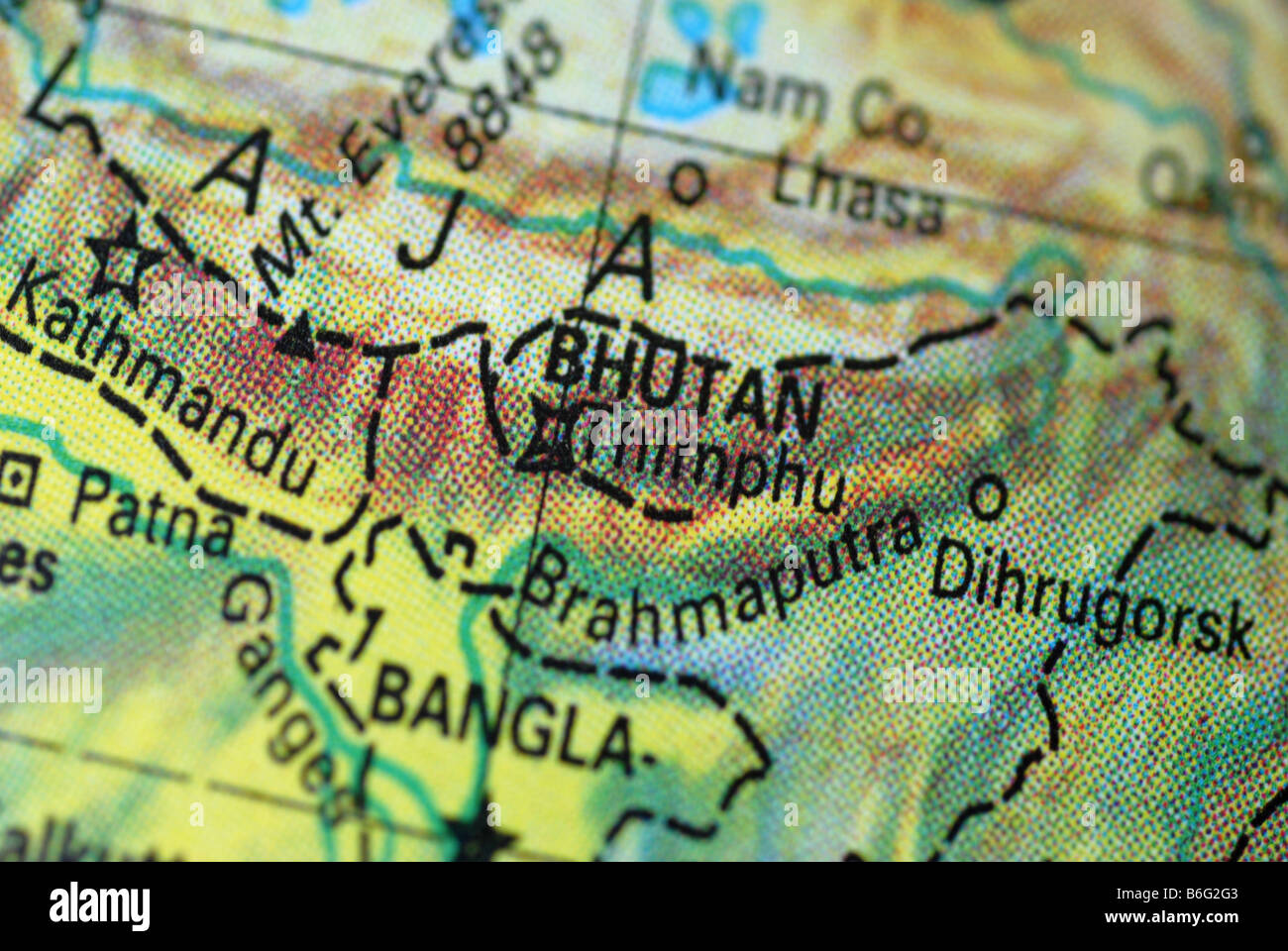 Bhutan map hi-res stock photography and images - Alamy