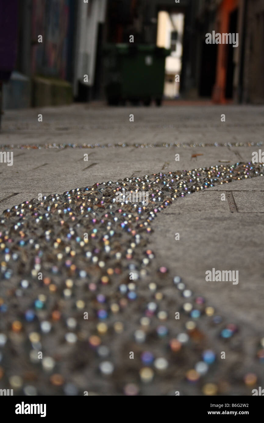 Pavement decorated with marbles Stock Photo - Alamy
