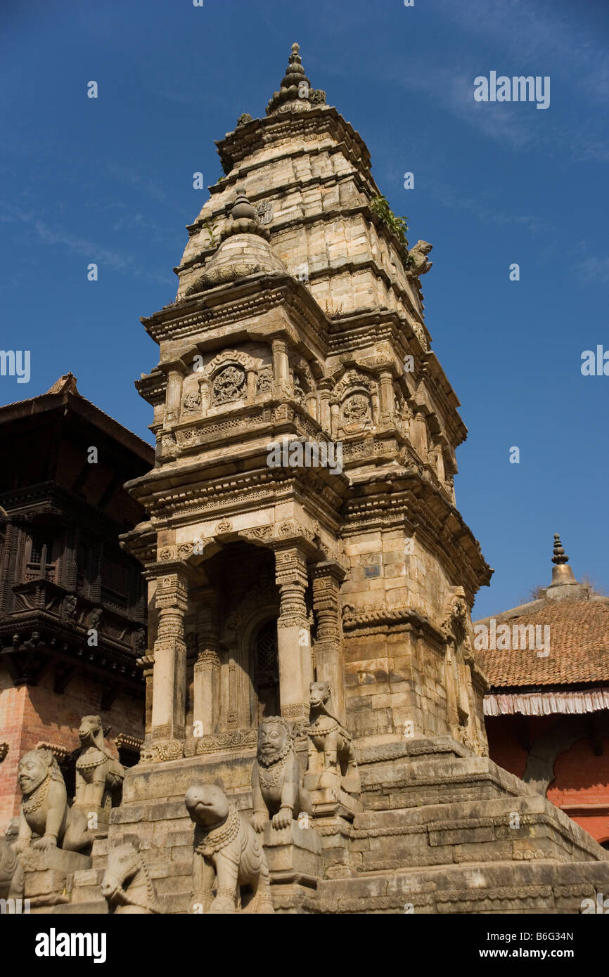 Siddhi Lakshmi Shikara Hindu temple in the Durbar square of Bhaktapur ...