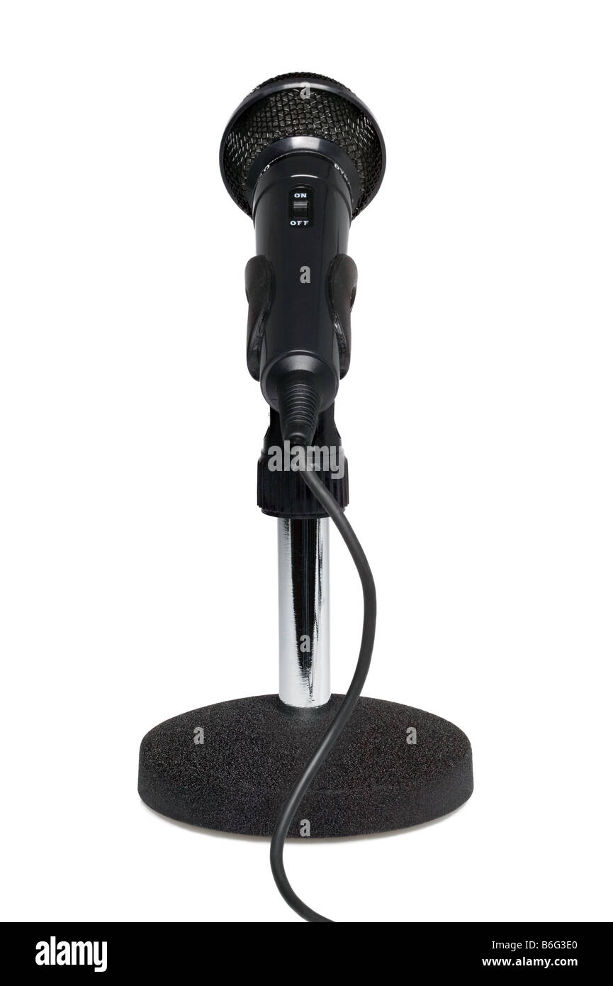 Microphone black isolated white hi-res stock photography and images - Alamy