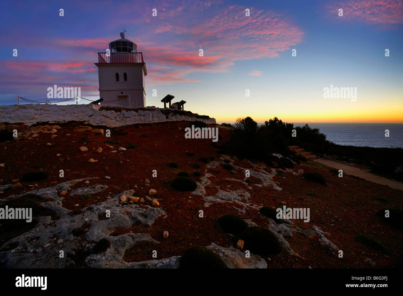 Cape Borda Lighthouse Sunset Stock Photo - Alamy
