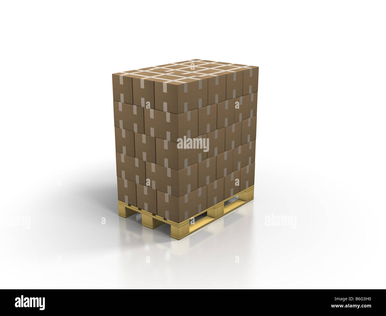 A stack of europe pallets on white background Stock Photo - Alamy
