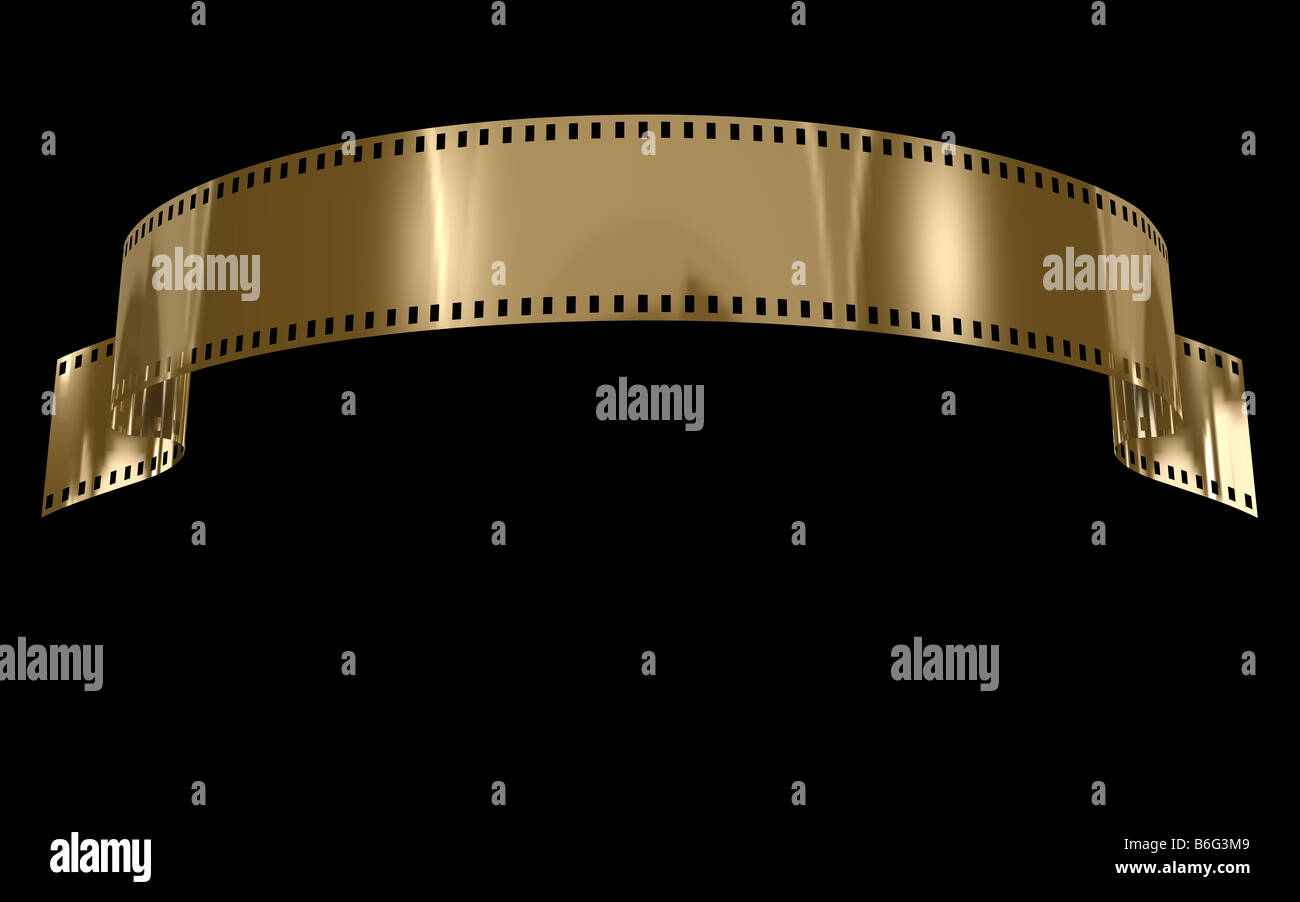 Gold Film on black background Stock Photo - Alamy