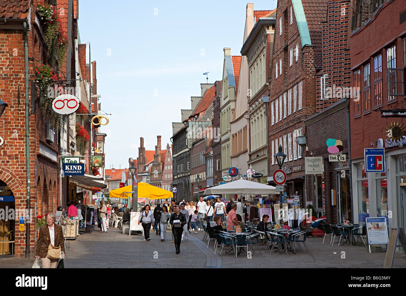 Shopping street in town centre Luneburg Germany Stock Photo - Alamy