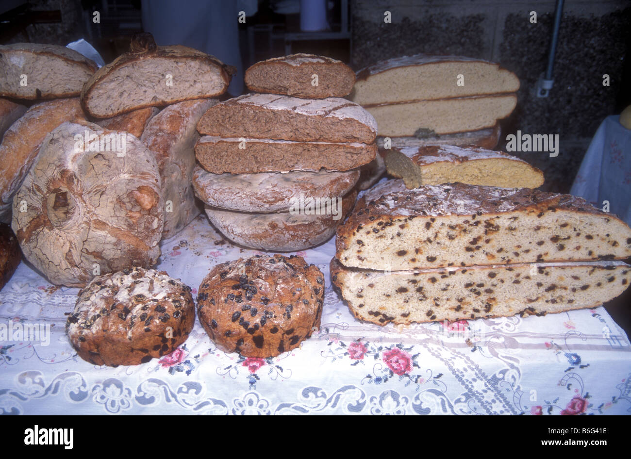 Bread on display in a Deli New York USA Stock Photo - Alamy