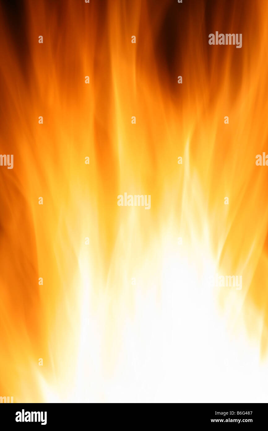 Fire and flames on a black background Stock Photo - Alamy