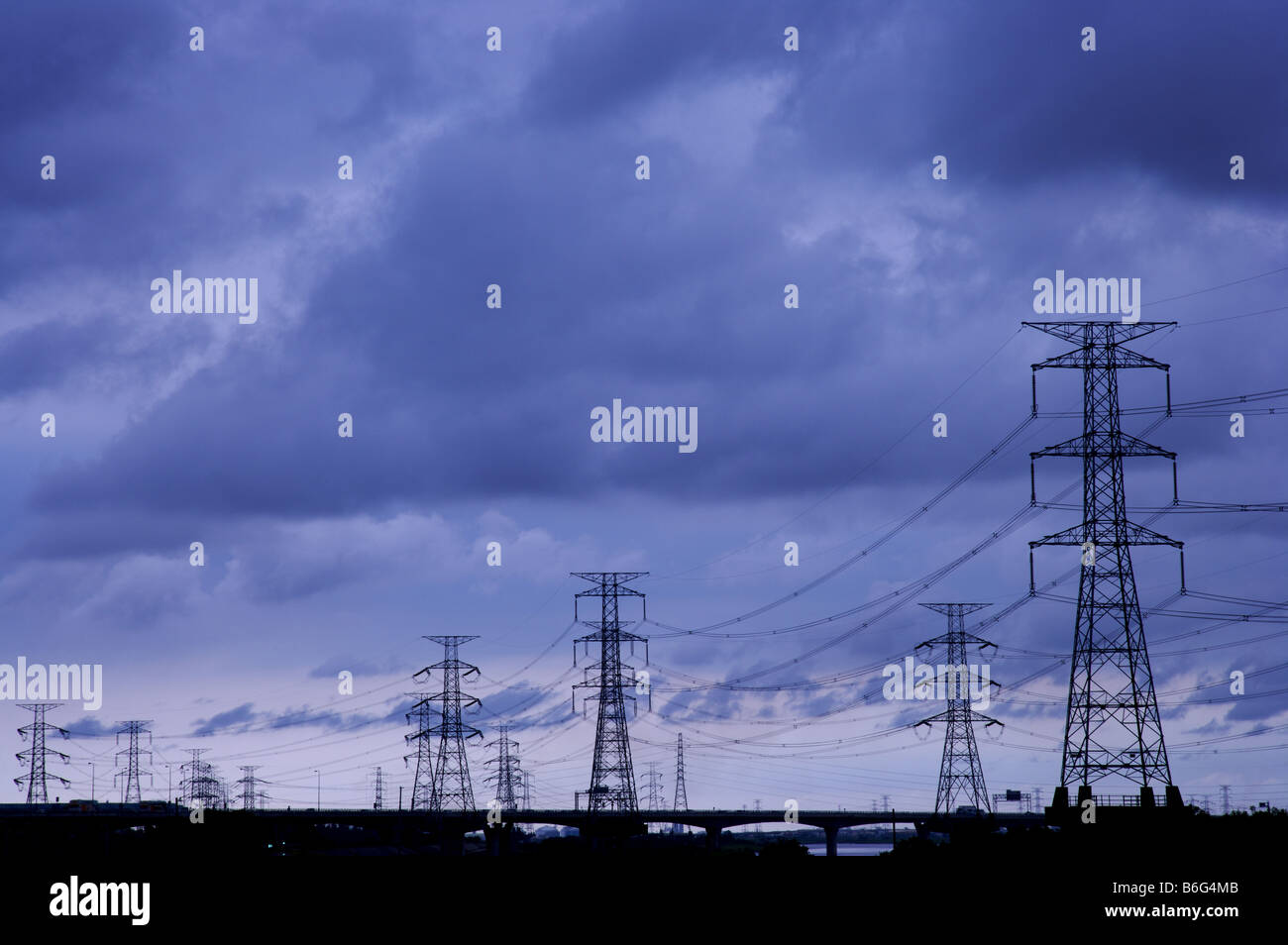Group of pylons hi-res stock photography and images - Alamy