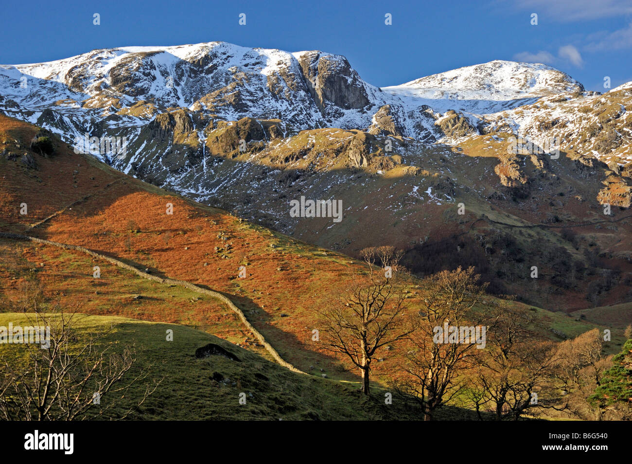 Dove Crag and Hart Crag form the Kirkstone Pass. Lake District National ...