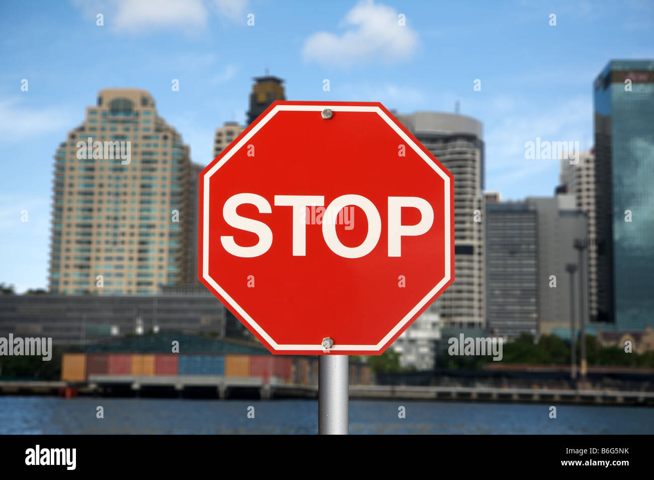 Stop sign on pole Cut Out Stock Images & Pictures - Alamy