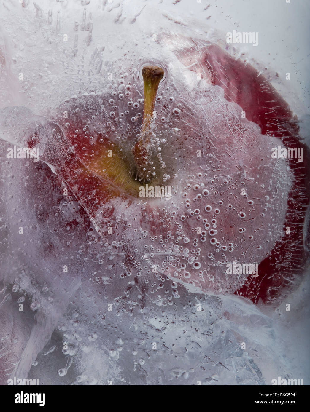 An apple, frozen in ice Stock Photo - Alamy