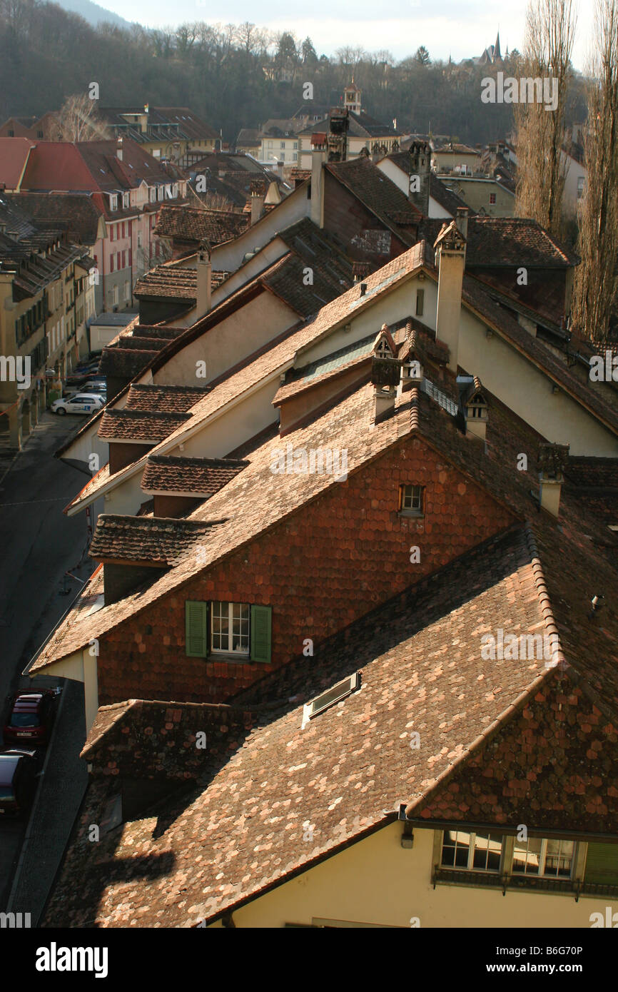 A line of house roofs in Bern Switzerland Stock Photo - Alamy