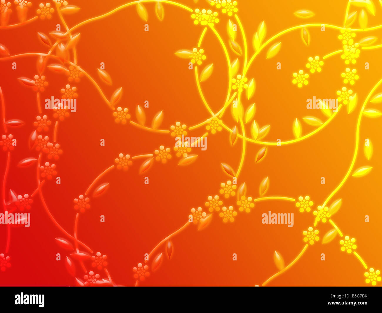 Floral nature themed design illustration with leaves and blossoms Stock ...