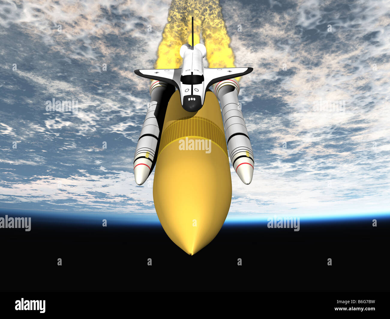 3D Space shuttle with boosters Stock Photo - Alamy