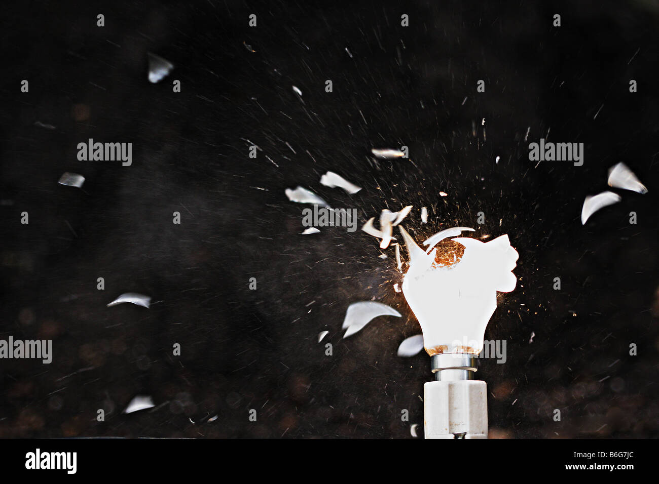 Exploding light bulb Stock Photo - Alamy