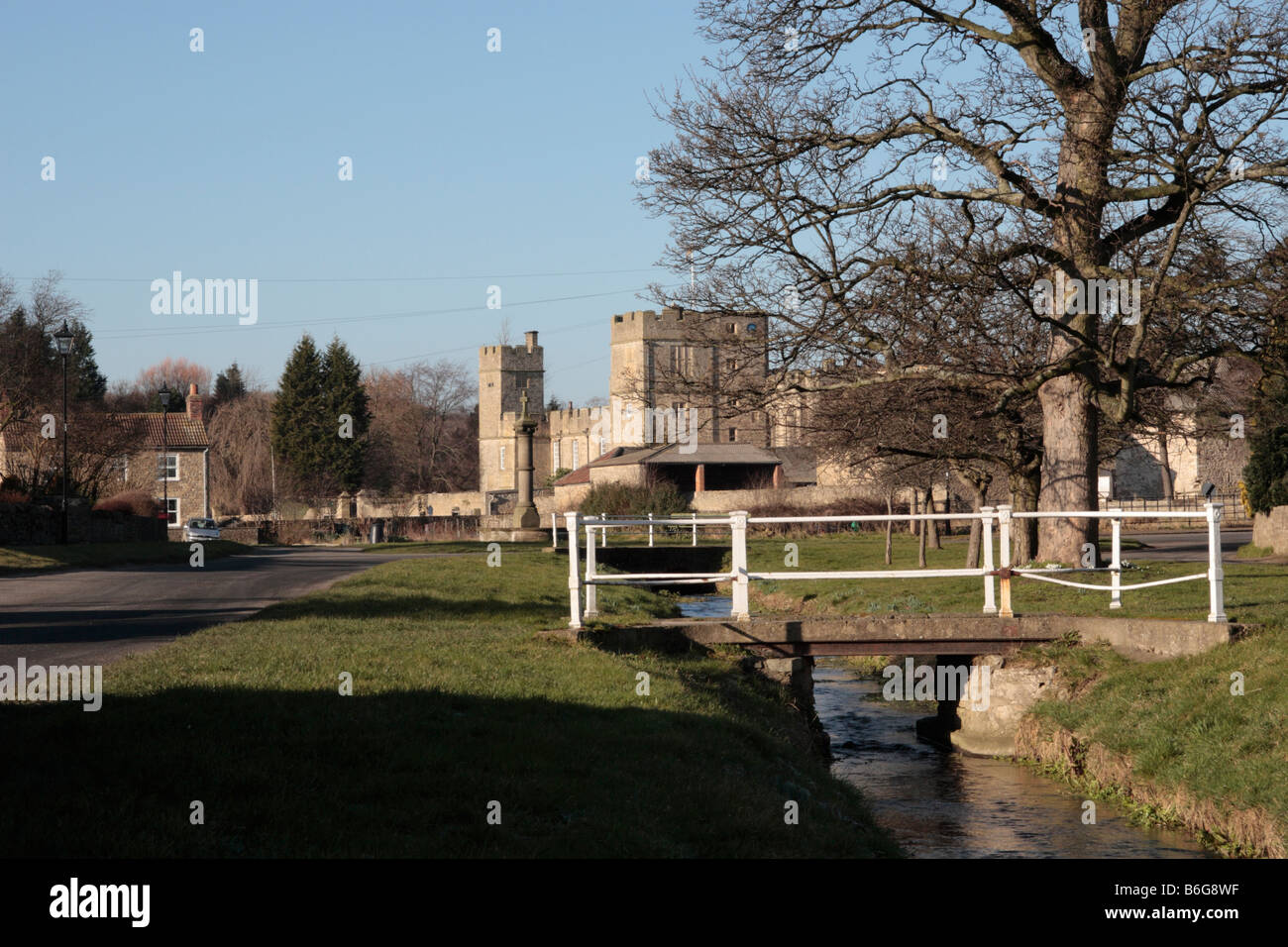 Village of Snape with castle North Yorkshire England Castle was built ...