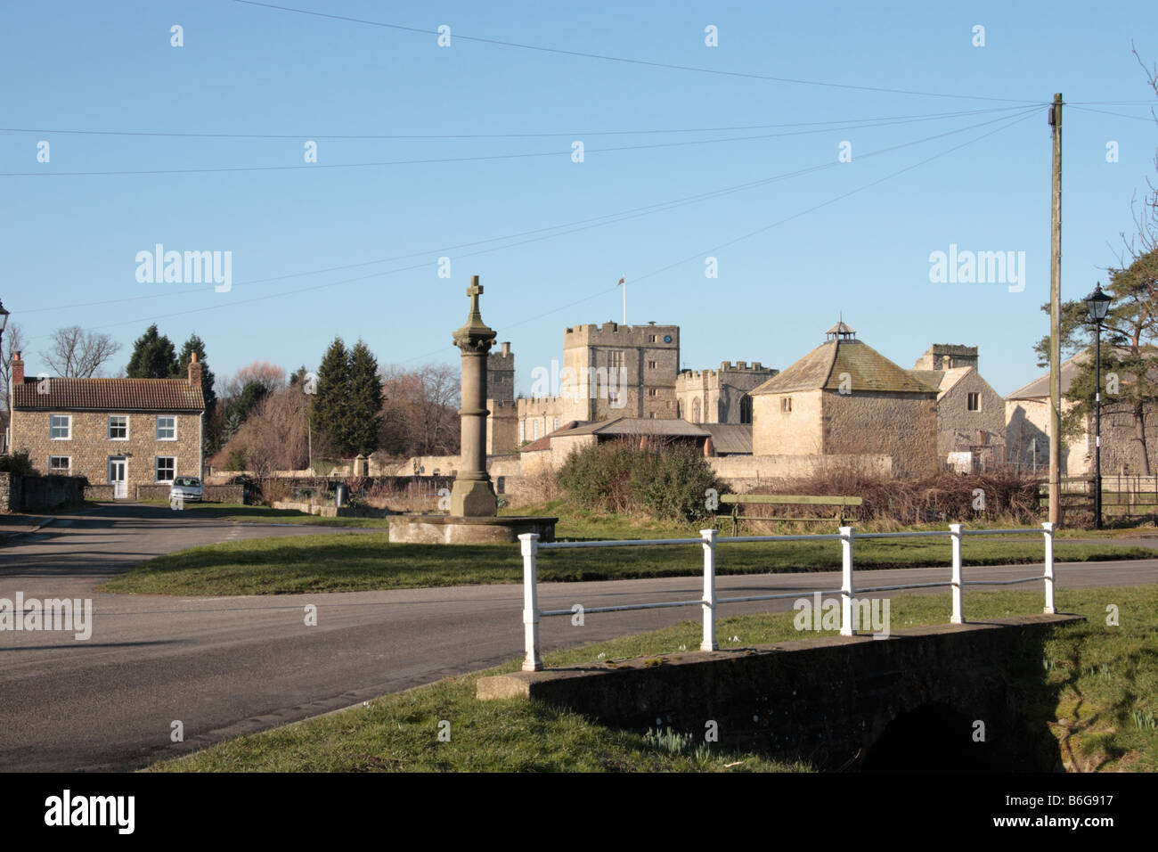 Village of Snape with castle North Yorkshire England Castle was built ...